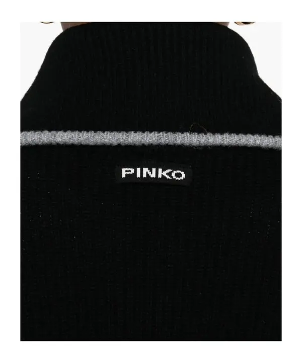 Pinko Zip-front Ribbed Knit Sweater