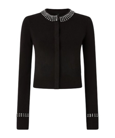Pinko Embellished Neck Knitted Cardigan