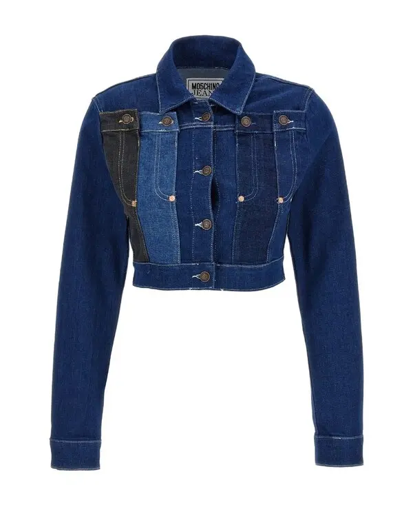 Moschino Panelled Cropped Denim Jacket