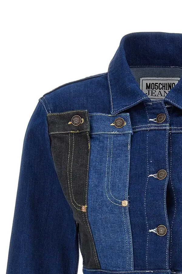 Moschino Panelled Cropped Denim Jacket