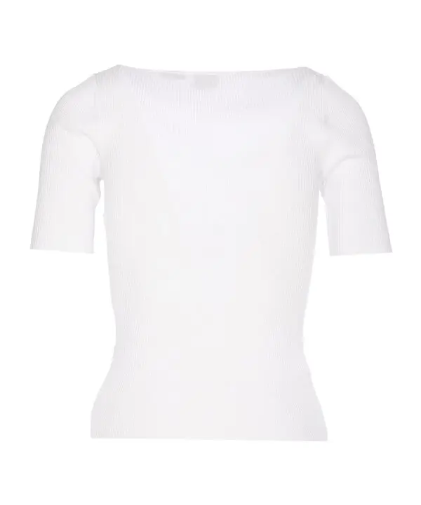 Pinko U-neck Ribbed-knit Top