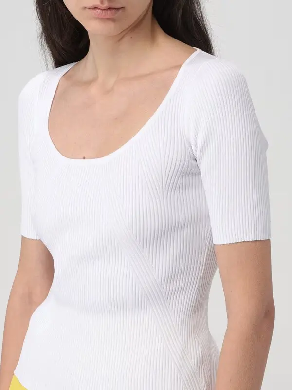 Pinko U-neck Ribbed-knit Top