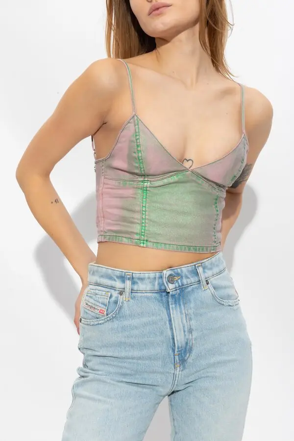 DIESEL® De-fulvy-s Cropped Denim Top