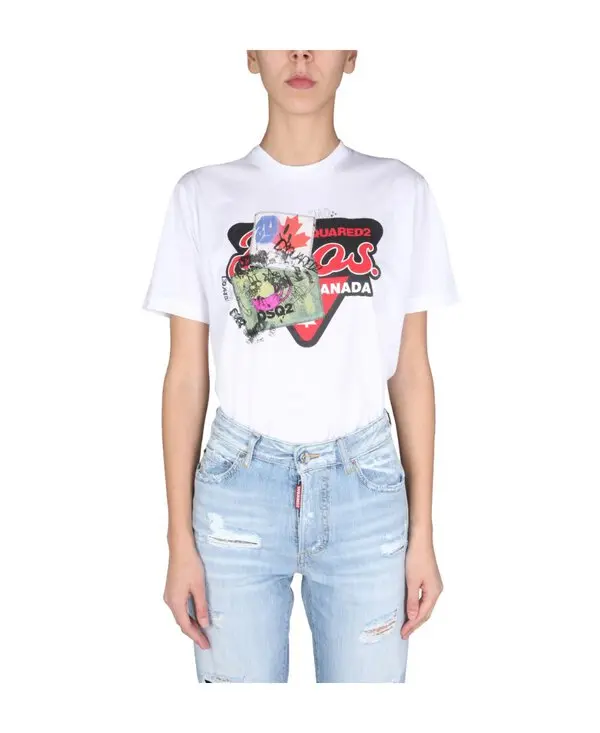 Dsquared2 Graphic Printed Crewneck T-shirt