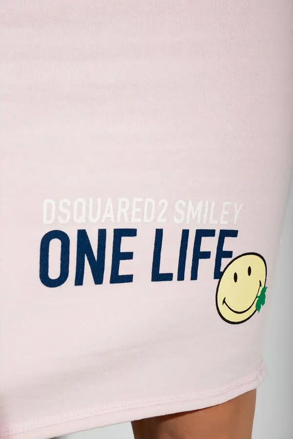 Dsquared2 Smiley Slogan Print Skirt