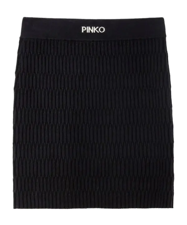 Pinko Geometric Patterned Double-flap Miniskirt