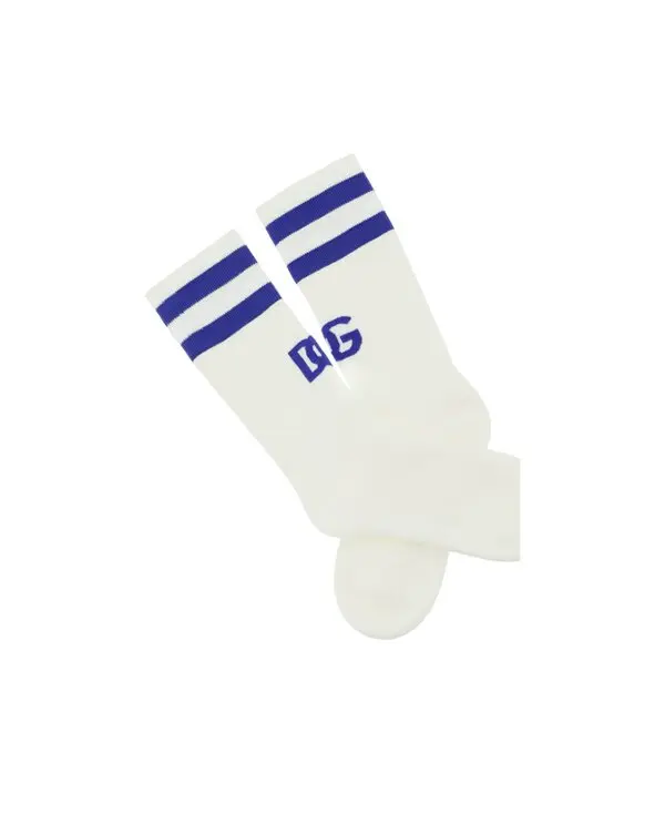 Dolce & Gabbana Dg Logo Stripe Crew Socks