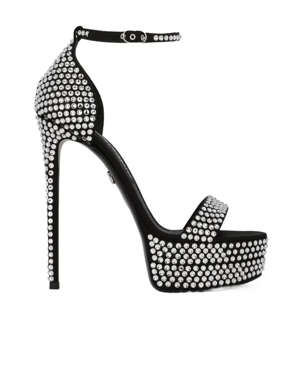 Dolce & Gabbana Dolce Gabbana Embellished Satin Platform Sandals
