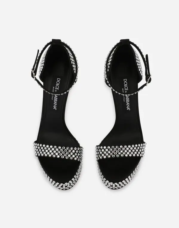 Dolce & Gabbana Dolce Gabbana Embellished Satin Platform Sandals