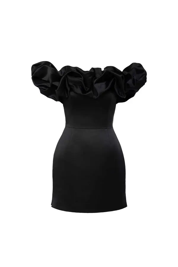 POST MERIDIEM Meringue Mini Dress - Black
