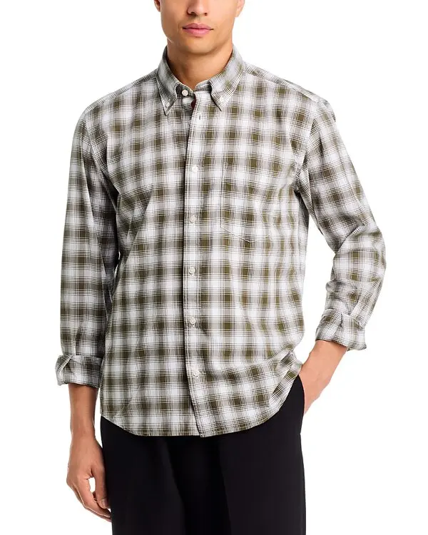 BOSS Liam Cotton Check Button Collar Shirt