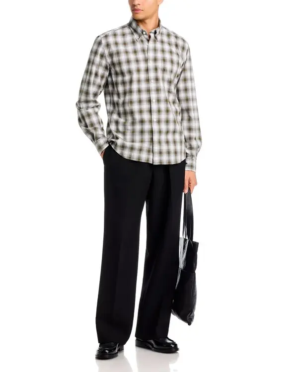 BOSS Liam Cotton Check Button Collar Shirt