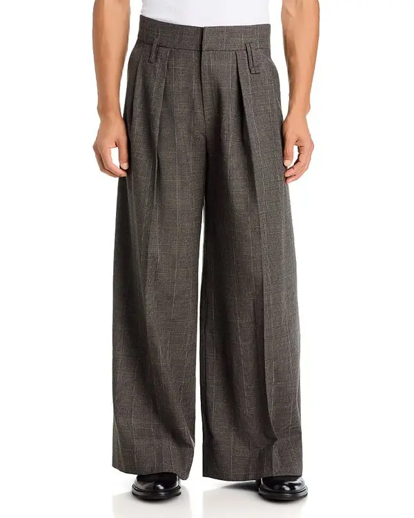 Simone Rocha Relaxed Fit Wide Leg Wool Blend Pants