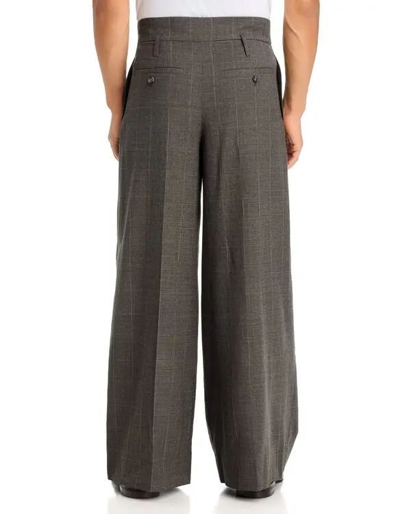 Simone Rocha Relaxed Fit Wide Leg Wool Blend Pants