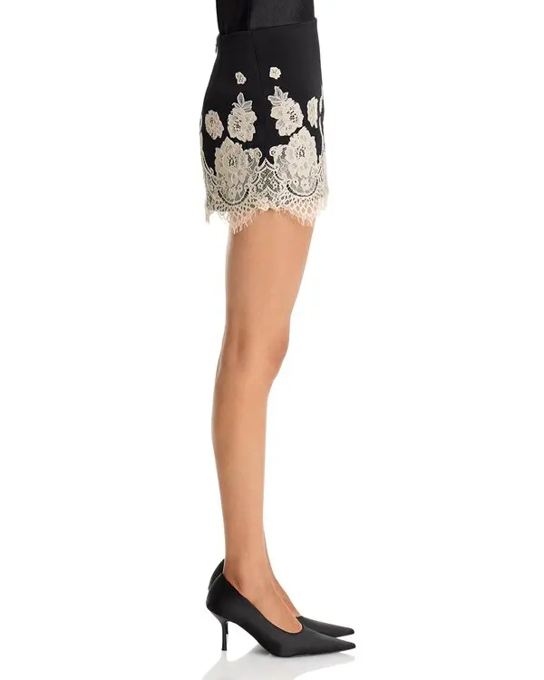 Alice + Olivia Rubi Lace Trim Mini Skirt