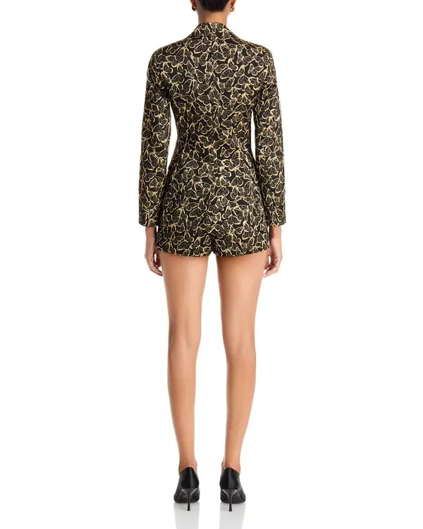 Alice + Olivia Hera Metallic Butterfly Jacquard Shorts