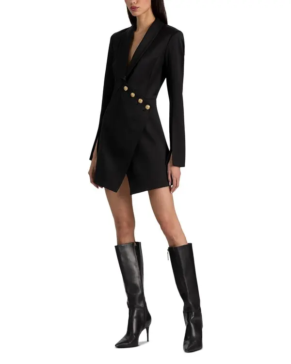 Alice + Olivia The Sculpt Wool Blend Asymmetrical Blazer Dress