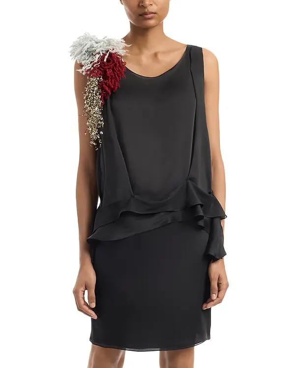 LIBEROWE Embellished Sleeveless Silk Top - Black
