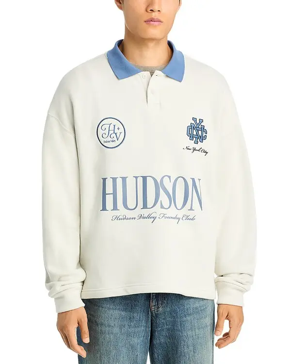 PACSUN Hudson Cotton Relaxed Logo Rugby Shirt