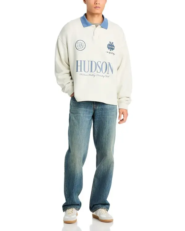 PACSUN Hudson Cotton Relaxed Logo Rugby Shirt