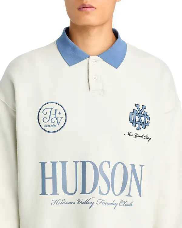 PACSUN Hudson Cotton Relaxed Logo Rugby Shirt