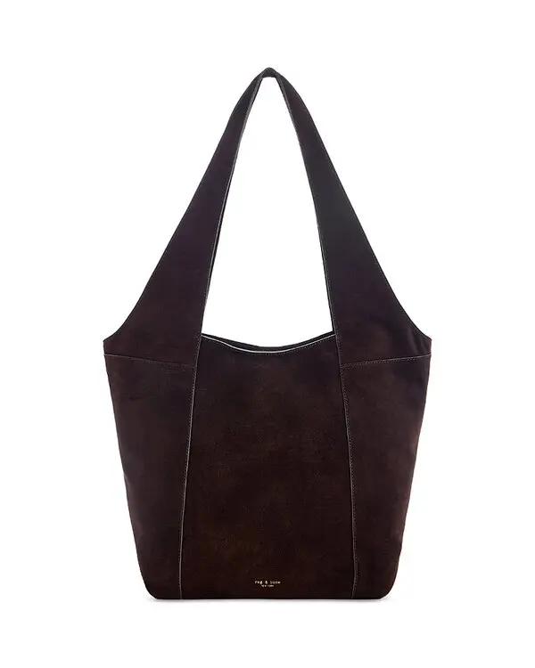 Rag & Bone Brayton Large Suede Shopper Tote Bag - Chocolate