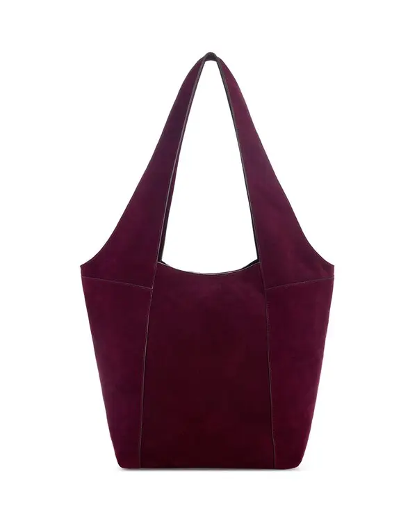 Rag & Bone Brayton Large Suede Shopper Tote Bag - Deep Berry