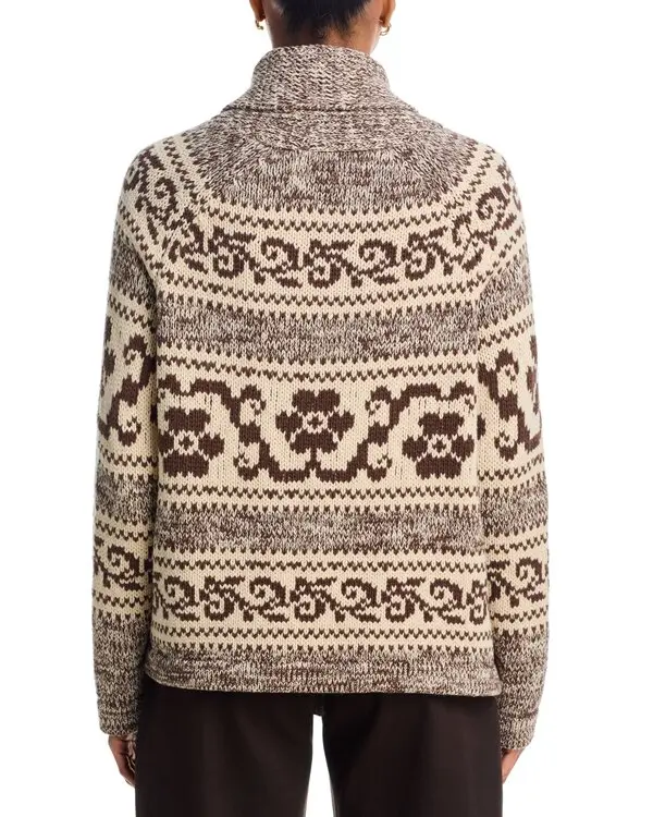 The Great. The Nordic Flower Lodge Open Cardigan Sweater