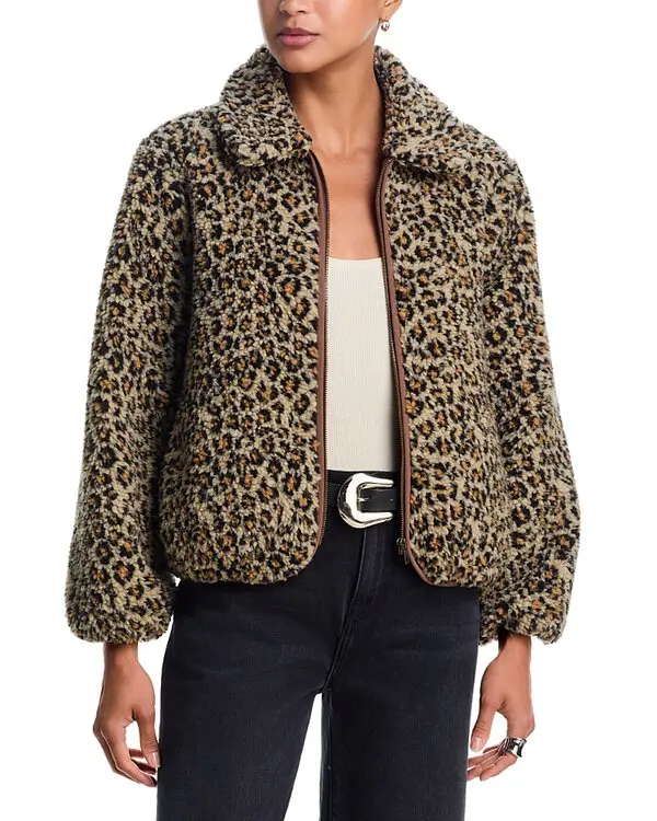 The Great. The Vail Teddy Jacket - Tan Leopard