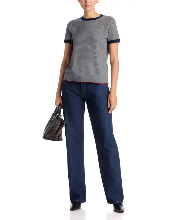 Majestic Filatures Cashmere Striped Short Sleeve Tee