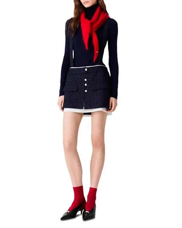 Maje Amila Contrast Tweed Skort