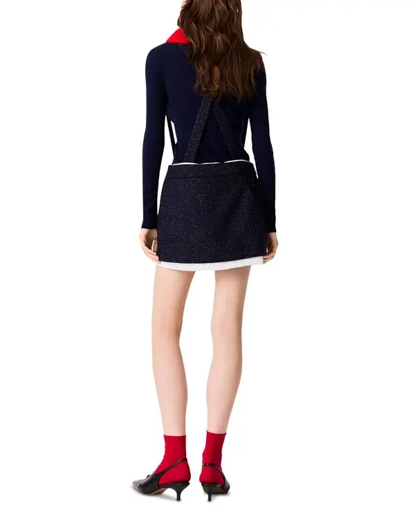 Maje Amila Contrast Tweed Skort