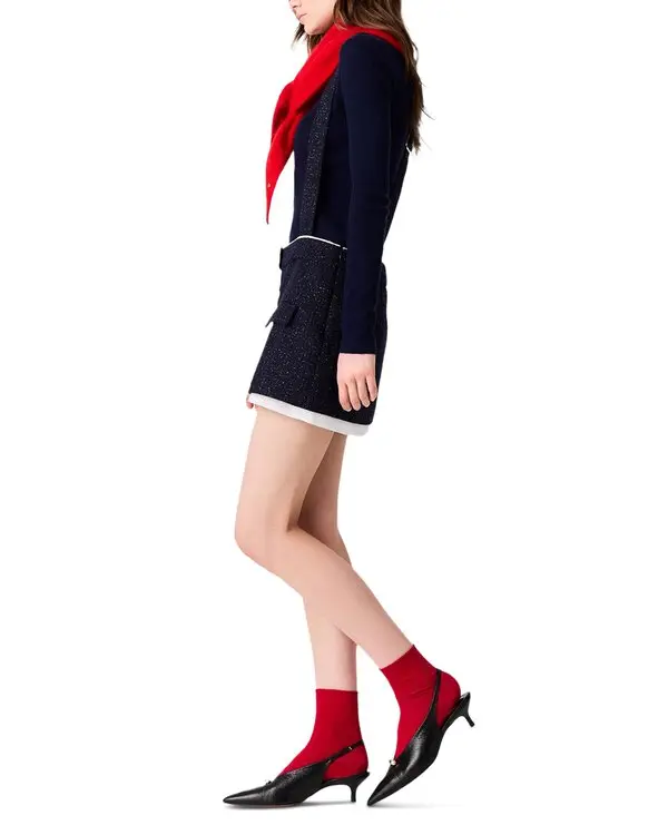 Maje Amila Contrast Tweed Skort