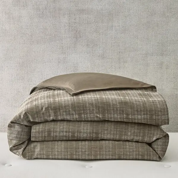 HUDSON PARK COLLECTION Textured Plaid Duvet Cover, Full/queen Exclusive
