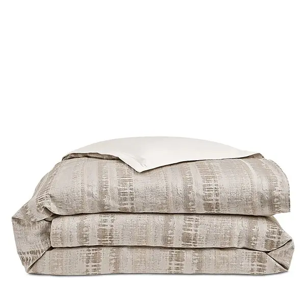 HUDSON PARK COLLECTION Shibori Stripe Duvet Cover, King Exclusive - Natural