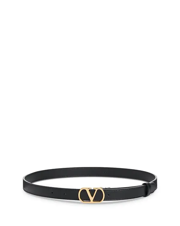 Valentino Garavani Vlogo Leather Belt - Black