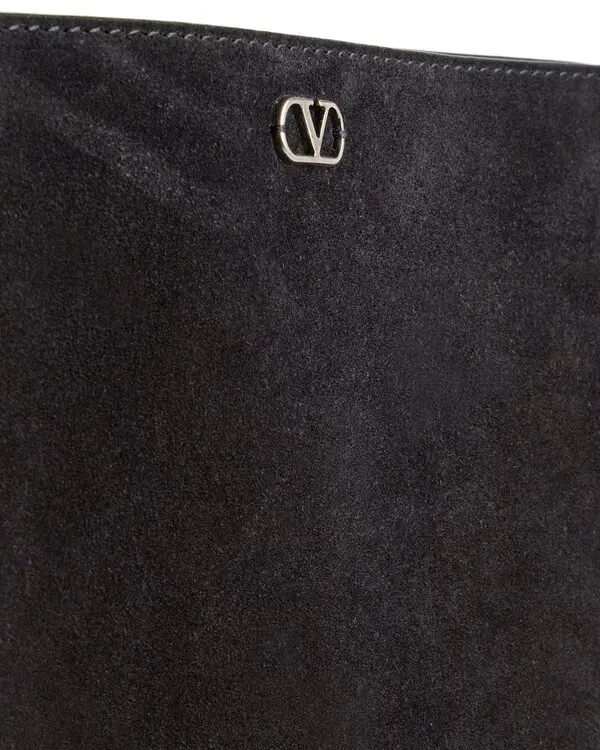 Valentino Garavani Vlogo Nellcote Fringe Suede Medium Shoulder Bag