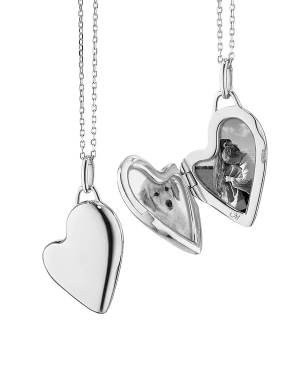 Monica Rich Kosann Slim Lockets Petite Polished Heart Pendant Necklace, 16-18 - Sterling Silver