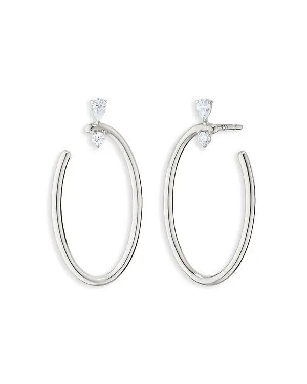 Monica Rich Kosann Sun Moon & Stars White Sapphire Galaxy Oval Wrap Hoop Earrings - Sterling Silver