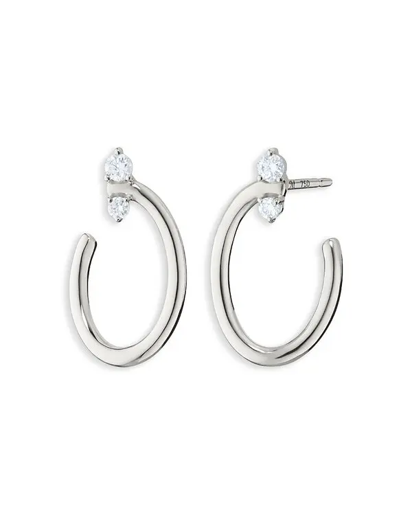 Monica Rich Kosann Sun Moon & Stars White Sapphire Galaxy Wrap Oval Hoop Earrings - Sterling Silver