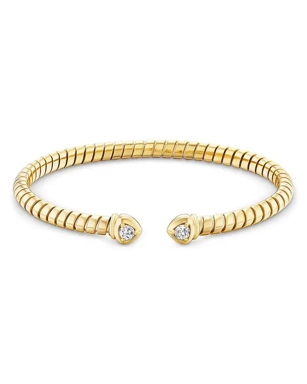 Marina B 18k Yellow Diamond Flex Cuff Bracelet - Gold