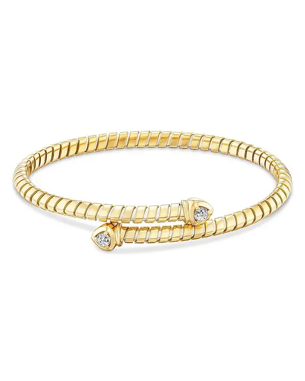 Marina B 18k Yellow Lina Diamond Flex Bypass Bracelet, 0.26 Tcw - Gold