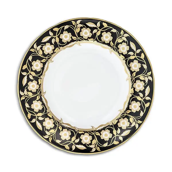 ROYAL CROWN DERBY Primrose Black Dinner Plate
