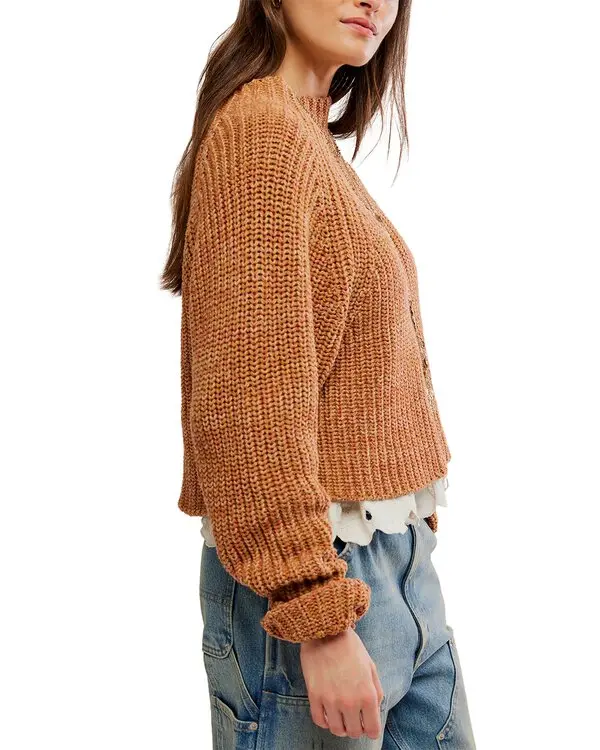Free People High Neck Cuffed Sweater - Cinnamon