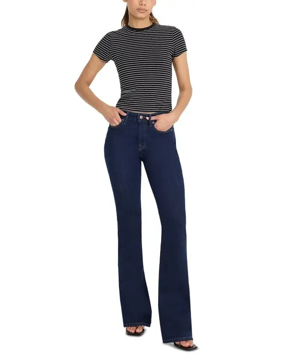 Good American Good Legs High Rise Flare Leg Jeans In Indigo1153 - Indigo