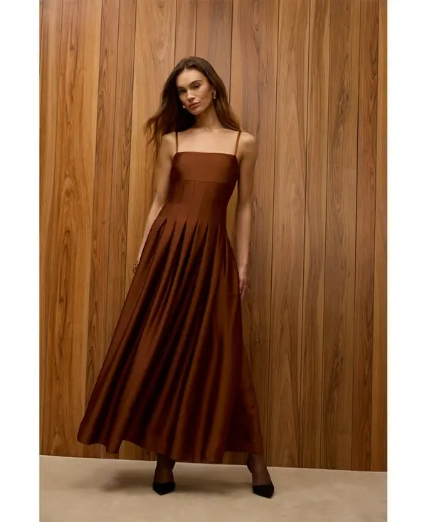 French Connection Slinky Satin Pleated Dress