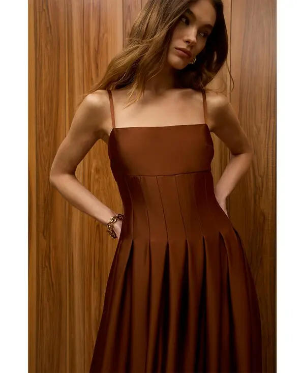 French Connection Slinky Satin Pleated Dress