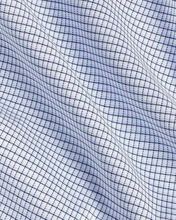 David Donahue Slim Fit Stretch Twill Micro Check Dress Shirt