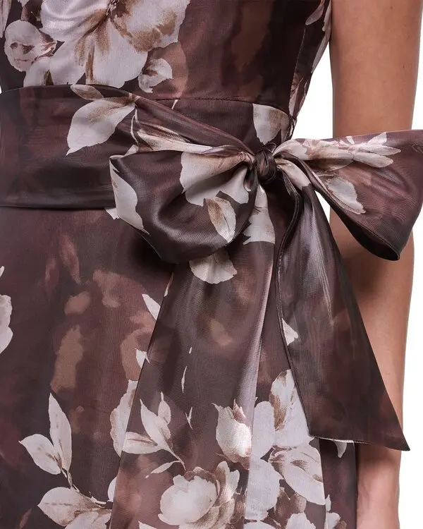 Eliza J Twist Neck Tie Waist Ball Gown