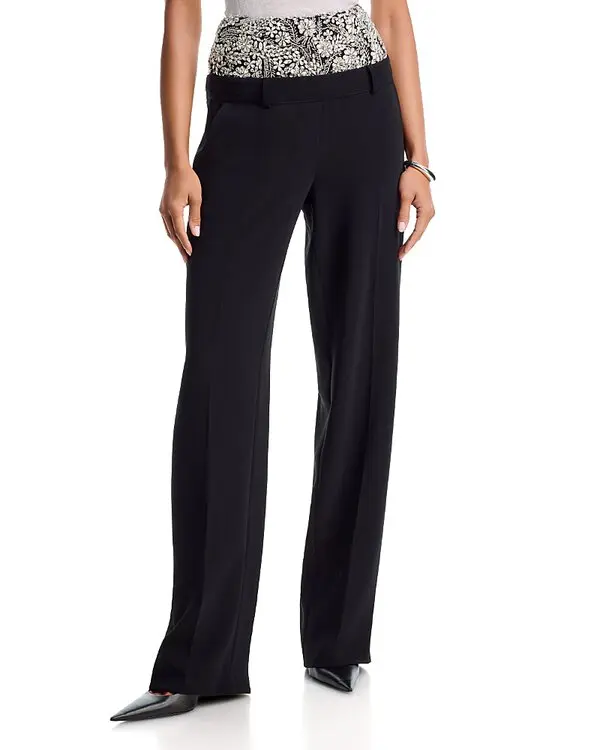 Cinq À Sept Crystal Ivy Dionne Embellished Pants - Black/clear